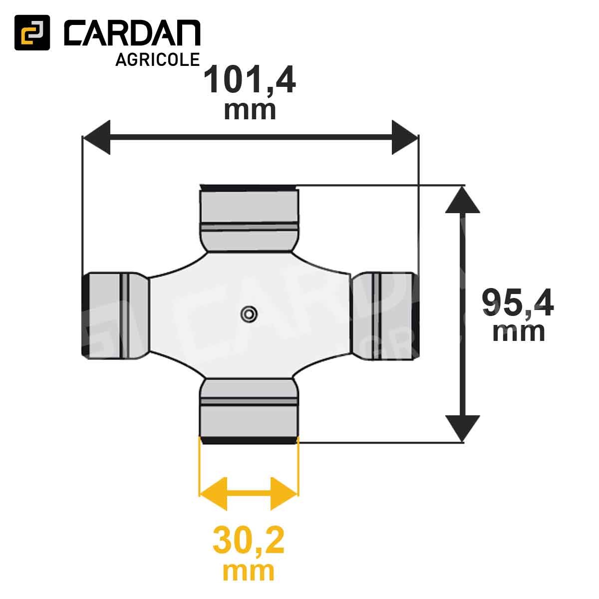 Croisillon de cardan agricole Comer 180.016.228 - 30,2x95,4 - 30,2x101 ...