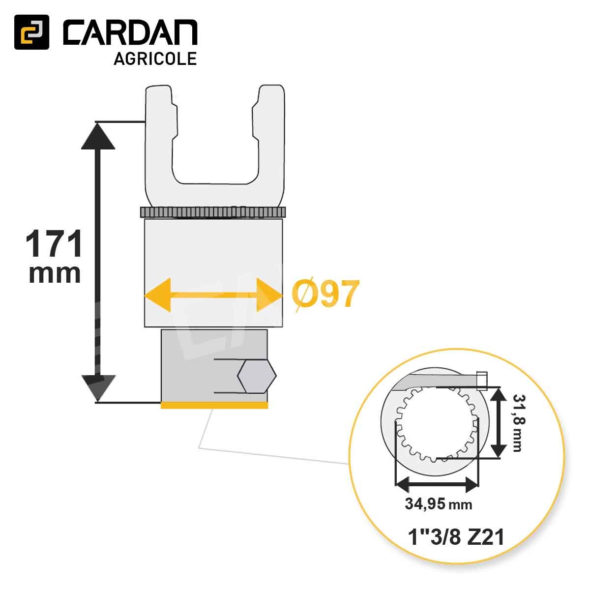 Roue libre série SFT Bondioli 60160H602R | Cardan Agricole